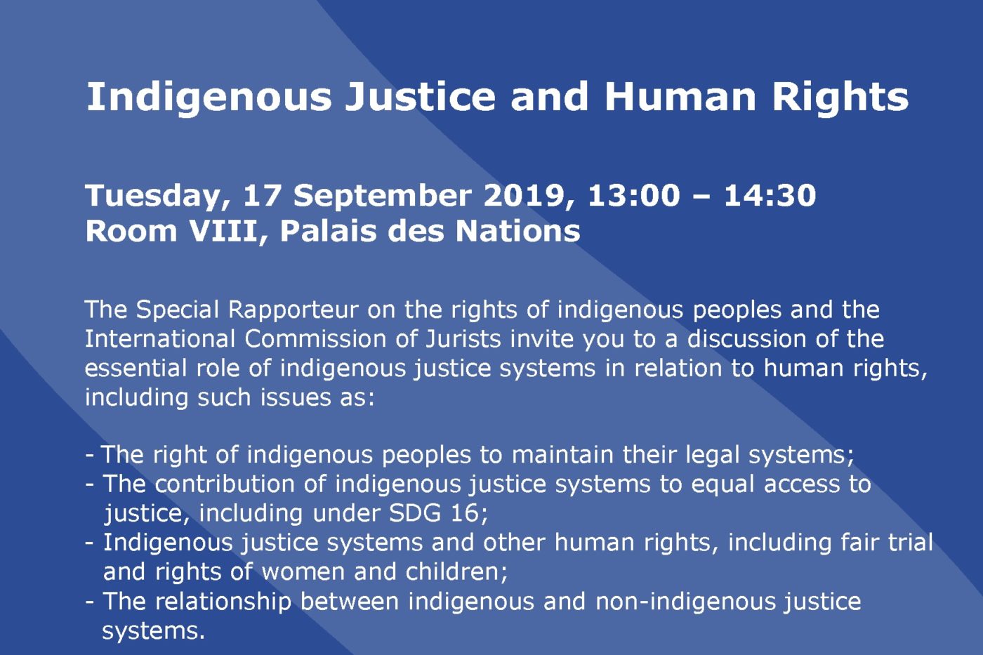 UN event: Indigenous Justice and Human Rights | International ...