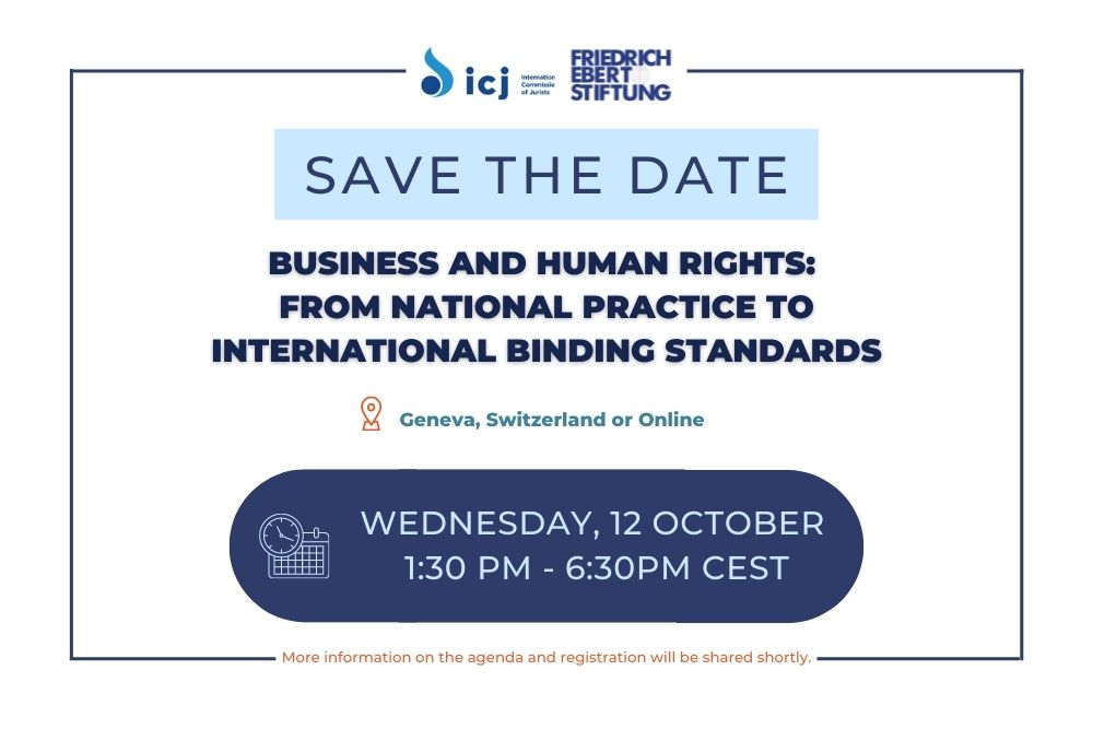 SAVE THE DATE – Business and human rights: from national practice to international binding ...